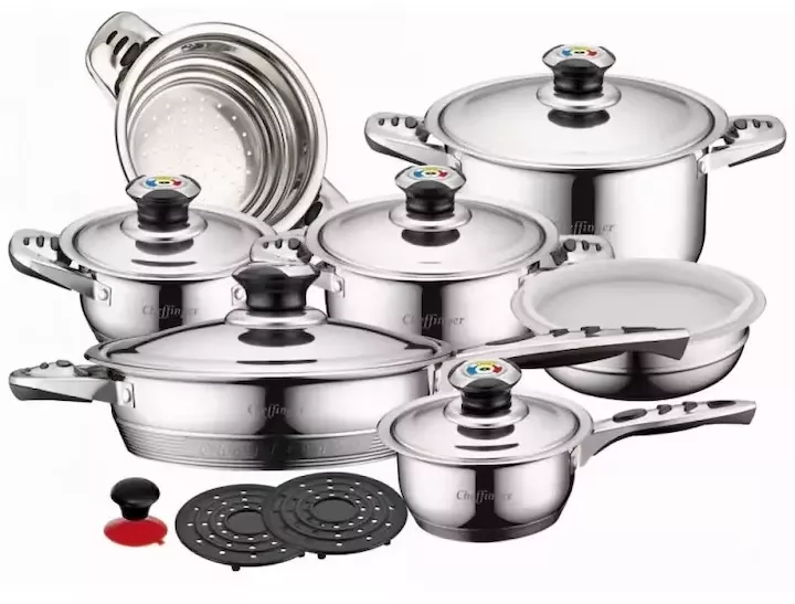 Set de vase din inox Cheffinger din otel inoxidabil 16 piese dw3f ...