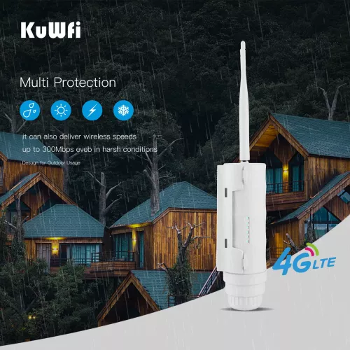 Router 4G/LTE KuWFi Acces Point TSS-CPF909 Exterior PoE Wireless 2.4GHz 150 - domo.ro