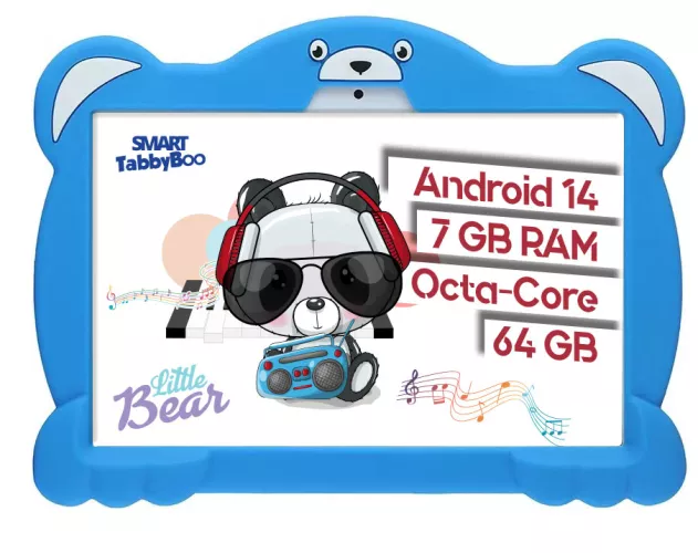 Tableta copii SMART TabbyBoo Ursulet 2025 64GB 7GB RAM Android 14 cu ...