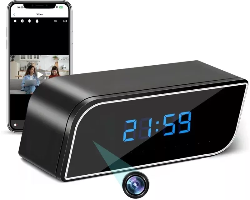 Ceas Spion cu Camera WiFi iUni IP99 Full HD 150 grade Night Vision ...