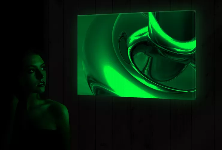 Tablou luminos in intuneric GlowforHome Fundal abstract 3D 60 cm x 40 ...