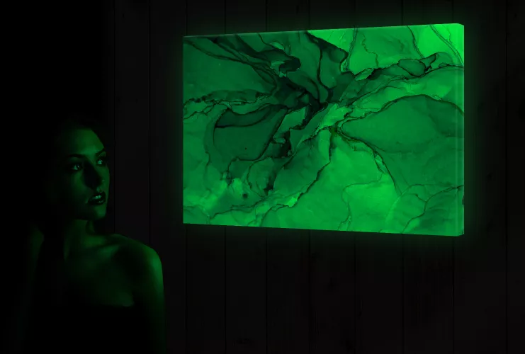 Tablou luminos in intuneric GlowforHome Textura naturala rosie arta ...