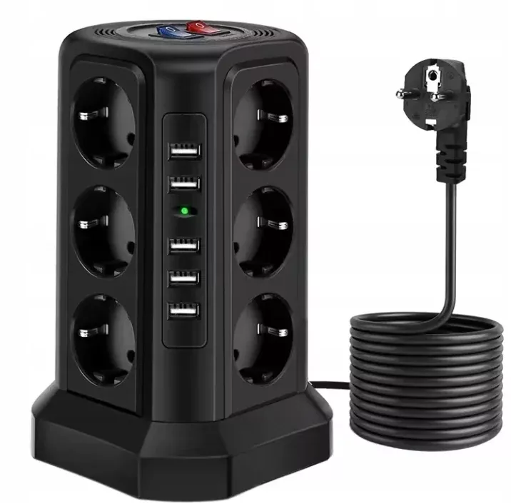 Prelungitor vertical 12 prize 5 usb 2 m protectie incorporata impotriva ...