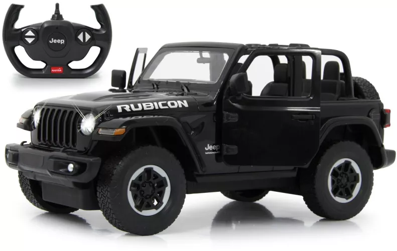 Masina RC cu telecomanda Jeep Wrangler Rubicon negru / Lungime 30 cm ...