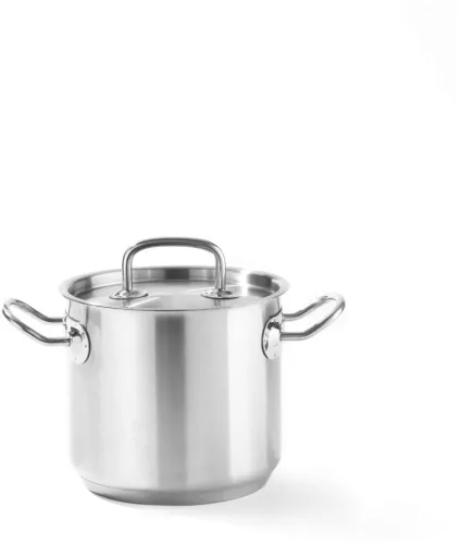Oala cu capac 9 Lit 24 cm diametru x 20 cm inaltime inox Hendi Kitchen ...