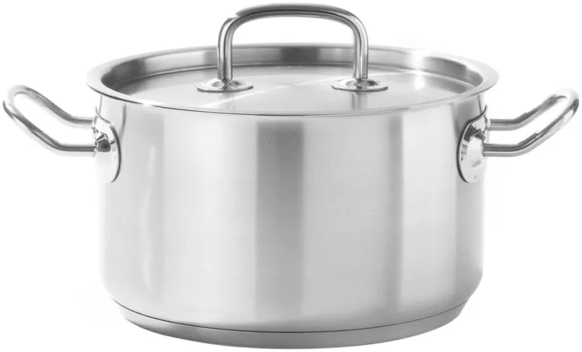 Oala medie cu capac Hendi 5 5 Lit 24 cm diametru x13 5 cm inaltime otel ...