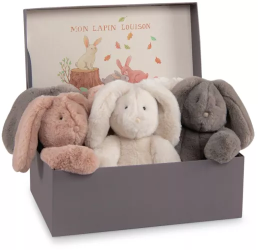 Iepuras Luison din plus roz pudrat Moulin Roty RIBO2786 - domo.ro