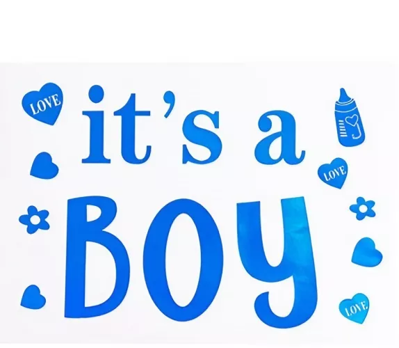 Sticker Autocolant Flippy Tematica Gender Reveal Model Scris Its a Boy ...