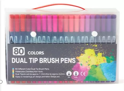 Set 80 Carioci Flippy pe Baza de Apa 2 Tipuri de Varf 1-2 mm 0.4 mm ...