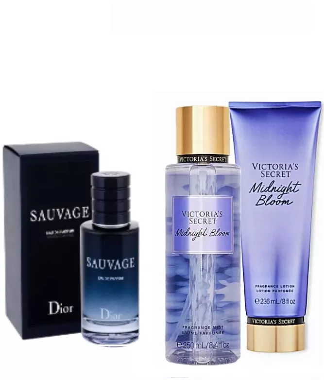 SET APA DE PARFUM DIOR SAUVAGE 100 ML + SET VICTORIA S SECRET MIDNIGHT BLOOM - domo.ro