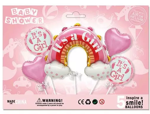 Set baloane it s a girl pentru gender reveal botez roz model 2 129931 ...