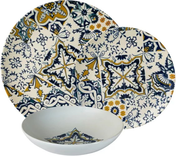 Set farfurii 18 piese 6 persoane set cu farfurie adanca-Ensemble ...