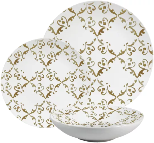 Set farfurii 18 piese 6 persoane set cu farfurie adanca- Insieme ...