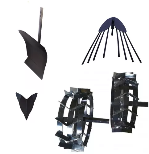 Pachet accesorii motocultor BSR Plug arat + Plug bilonat + Roti metalice 250mm - domo.ro