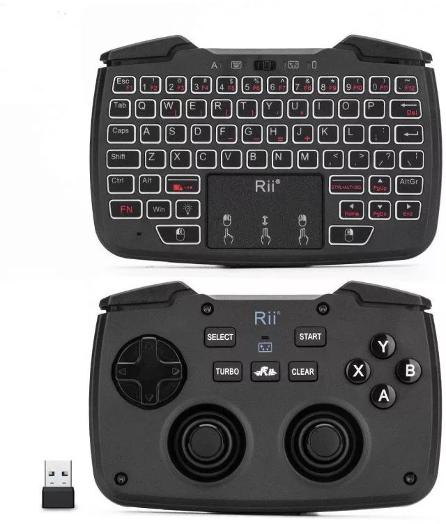 Mini tastatura wireless 3 in 1 touchpad gamepad cu vibratii turbo ...