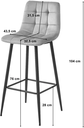 Scaun Bar Simon Catifea Verde - domo.ro
