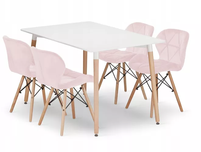 Set Masa Fixa Linda 120 x 80 Cm Si 4 Scaune Bucatarie/Dining Kross ...