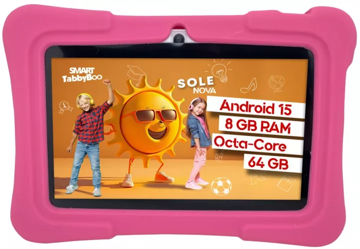 Tableta copii SMART TabbyBoo Sole NOVA 2025 Google Play roz 64GB 8GB ...