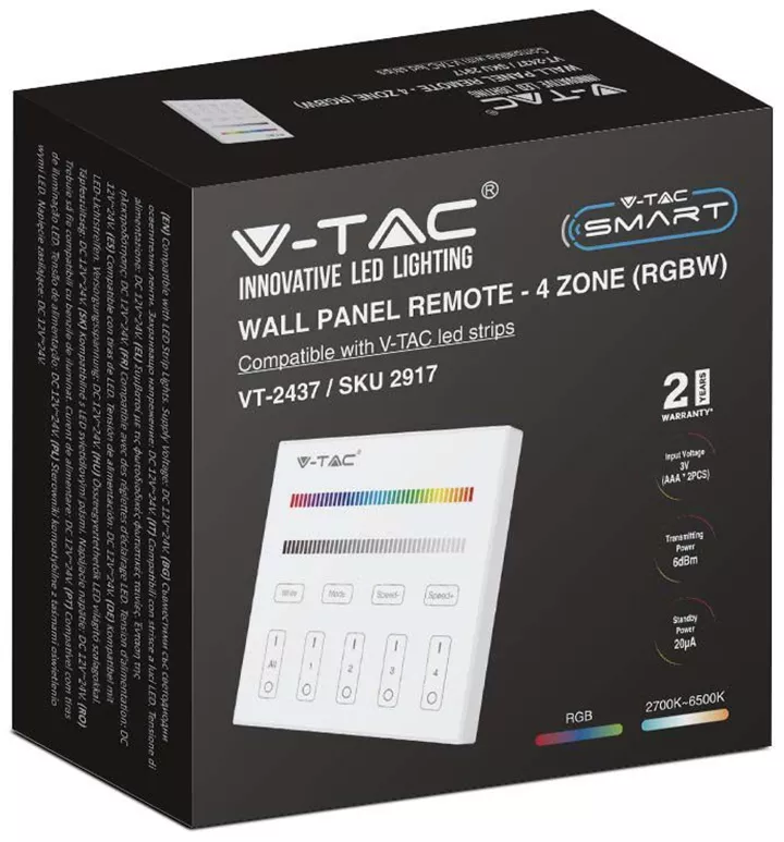 Controller banda led rgb + alb 4 zone wi-fi - alb SKU-2917 - domo.ro