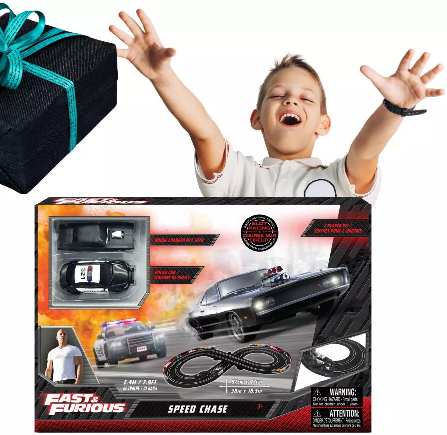 Set pista de curse Fast and Furious pentru 2 jucatori cu doua masinute ...