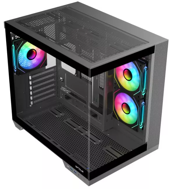 Carcasa Acvariu Gaming Serioux Shadow Middle Tower ATX Fara Sursa Negru ...