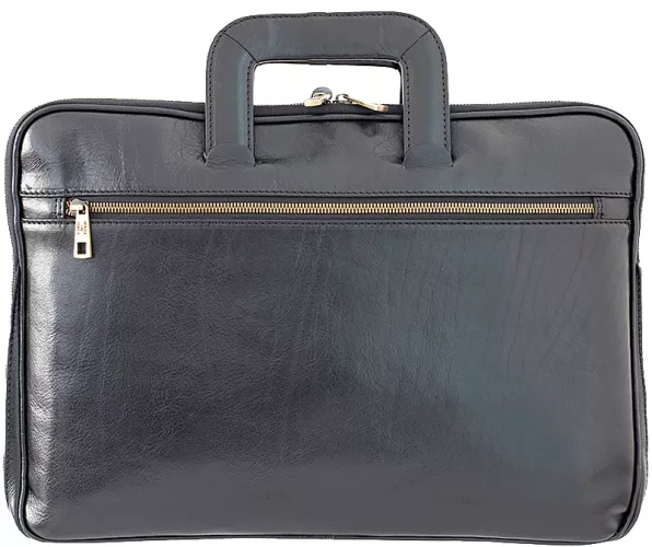 Servieta dama tip mapa din piele naturala vachetta neagra SD161 SD161 ...