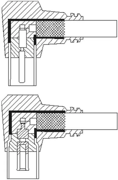 Cablu COAXIAL TV antena 3.5m cotit 90 grade mama-tata 75 ohm clasa A ...