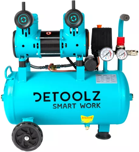 Compresor Detoolz fara ulei rezervor 24L 1500W debit 154 L min 2 prize ...
