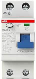 Intrerupator automat cu protectie diferentiala ABB 2P tip A 25A 30mA - domo.ro