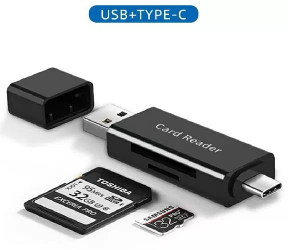 Card Reader extern all in one/Cititor de carduri USB-A USB-C la SD si ...