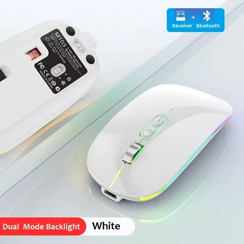Mouse wireless reincarcabil Bluetooth in modul dual - Alb in modul dual ...