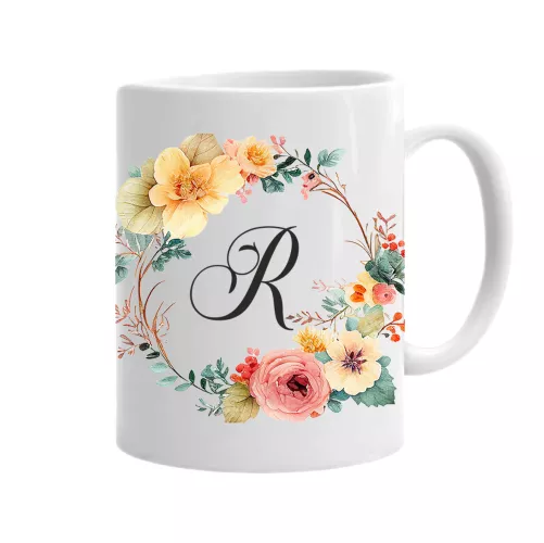 Cana alba personalizata cu litera R INOVATIX® . 330 ml wvzt_342428026 ...