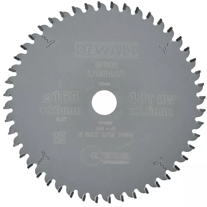 DeWALT - Panza fierastrau circular EXTREME 165x20x2.6mm DT4087-QZ k38g ...