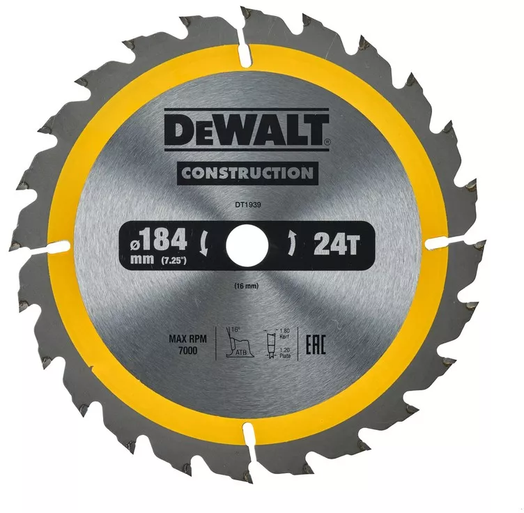 DeWALT - Disc Construction pentru fierastrau circular de mana 184x16x1 ...
