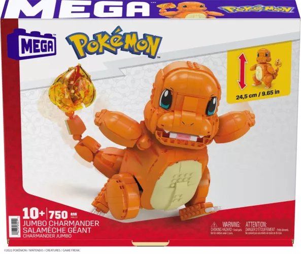 Set constructie Pokemon Mega Construx Jumbo Charmander Salameche 750 ...