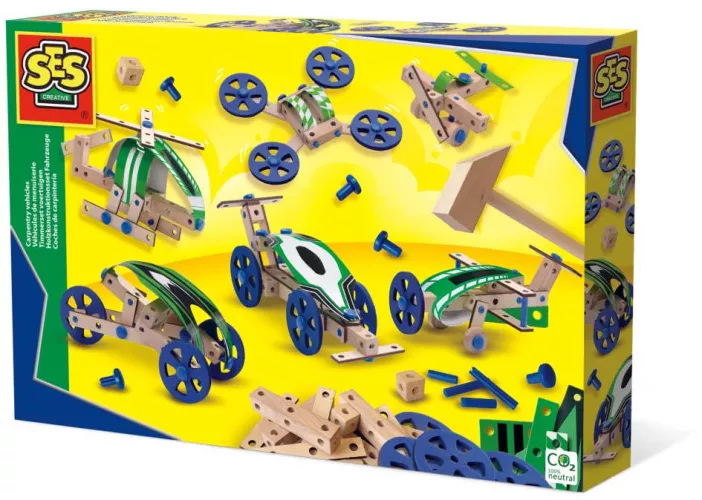 Set pentru copii de constructie vehicule din lemn 50 piese TAG_14959 ...