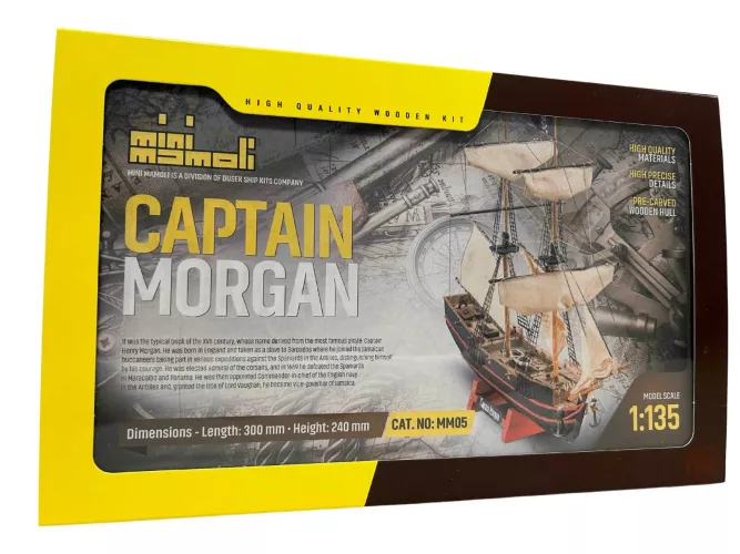 Kit de construit corabie din lemn Captain Morgan / Scara 1 135 / 14 ...