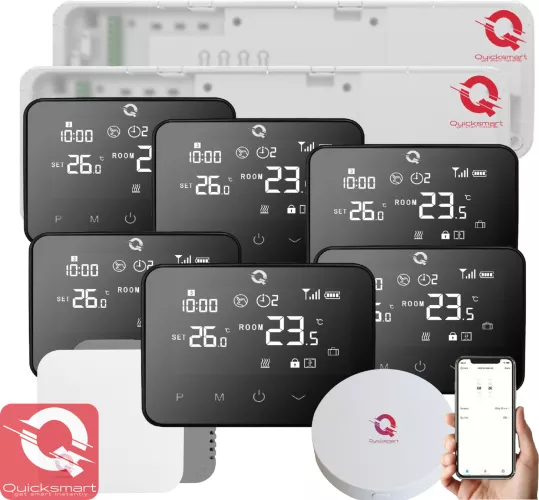 Kit automatizare smart Q20 Controller pentru incalzire in pardoseala 2 ...