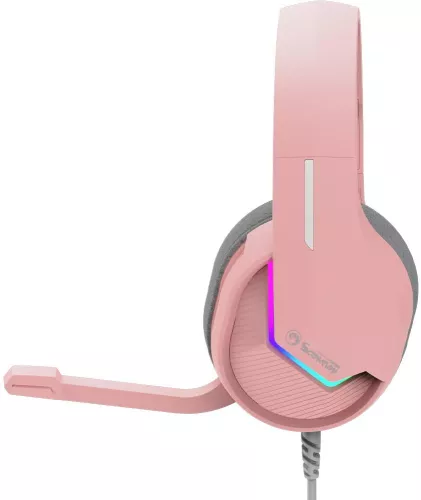 Casti Gaming Marvo H8618 USB Microfon Iluminare RGB Roz MARVO_H8618PK ...