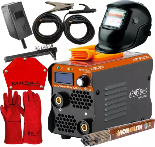 Aparat invertor sudura sudat 300 Amperi + masca de sudura + manusi ...