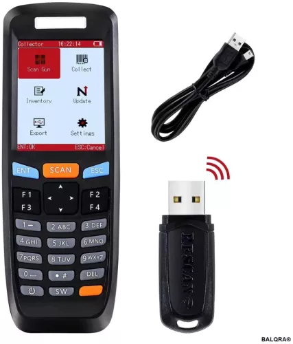 Scanner coduri de bare Wireless Portabil Cititor coduri 1D/2D/QR Ecran ...