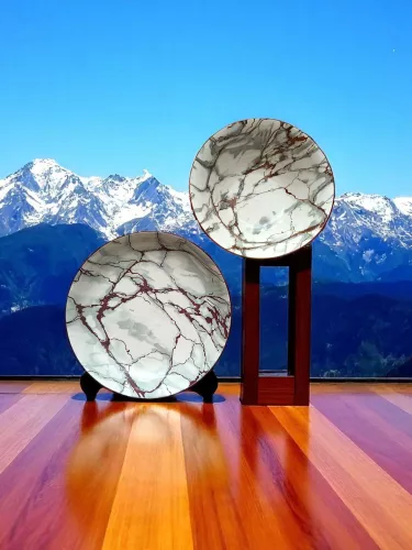 Set vesela ceramic cu design marmorat elegant 4472 - domo.ro