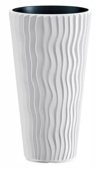 Ghiveci decorativ de flori rotund inalt alb 29.7x53.1 cm Sandy DPSP300 ...