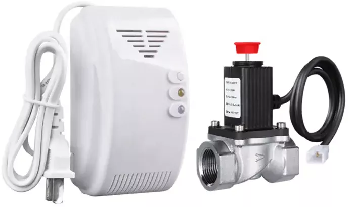 Kit detector gaze naturale GPL si gaze de carbune 220V cu electrovalva ...