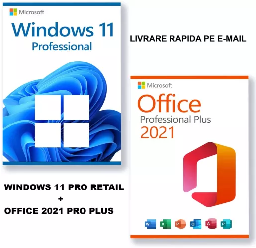 Windows 11 Pro + Microsoft Office 2021 Pro Plus Retail Key Activare ...