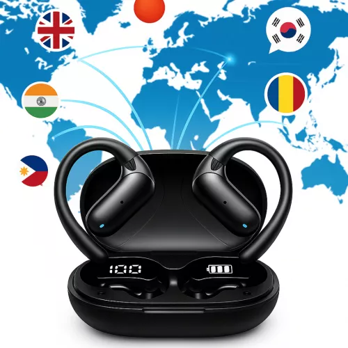 Casti wireless cu traducator in timp real 144 de limbi AI smart translation