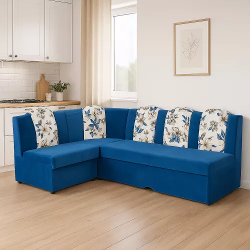 Coltar extensibil de bucatarie Sani Comet 205x140x90 cm Albastru