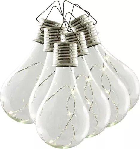 Lampa solara pentru gradina tip bec LED 24 buc 7.5x22 cm Acrux