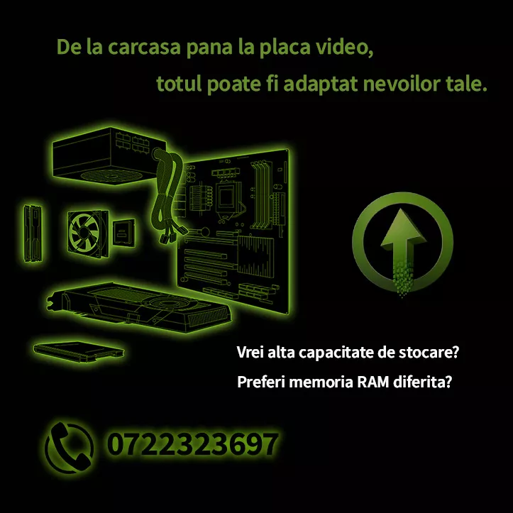 Unitate PC desktop MaxiPower670 Intel Core I7 Generatia A 6-A RAM 16GB DDR4
