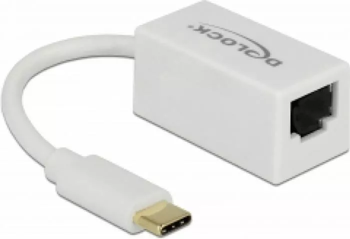 Adaptor Retea Delock RJ45 - USB Type-C Alb 65906 - domo.ro